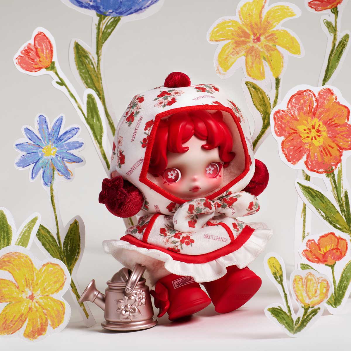 SKULLPANDA Amid Flowers Plush Doll Pendant – whale tide play